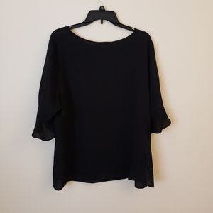 Neiman Marcus | Tops | Neiman Marcus Black Ruffled Blouse | Poshmark